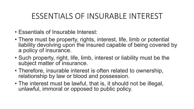 INSURABLE INTEREST.pptx | Life Insurance | Insurance