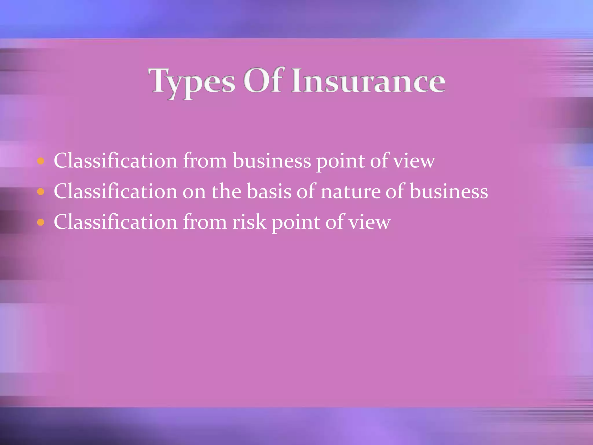 Insurance - Classification | PPTX
