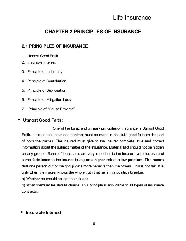 Insurance Chapter Pdf