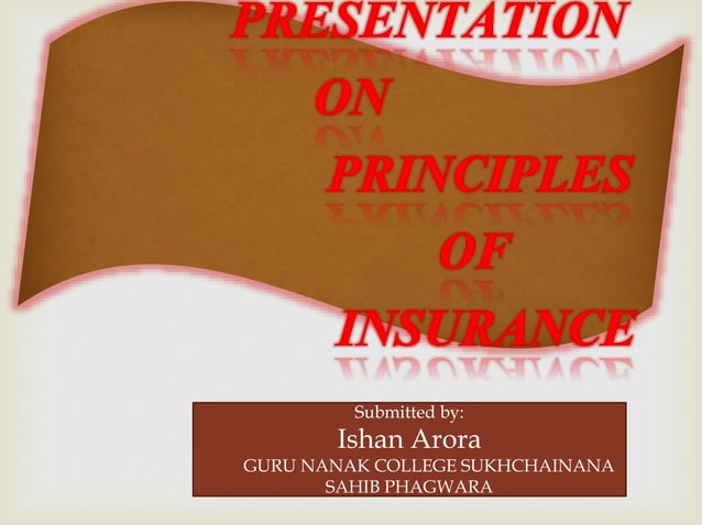 Principles of Insurance | PPTX | Life Insurance | Insurance