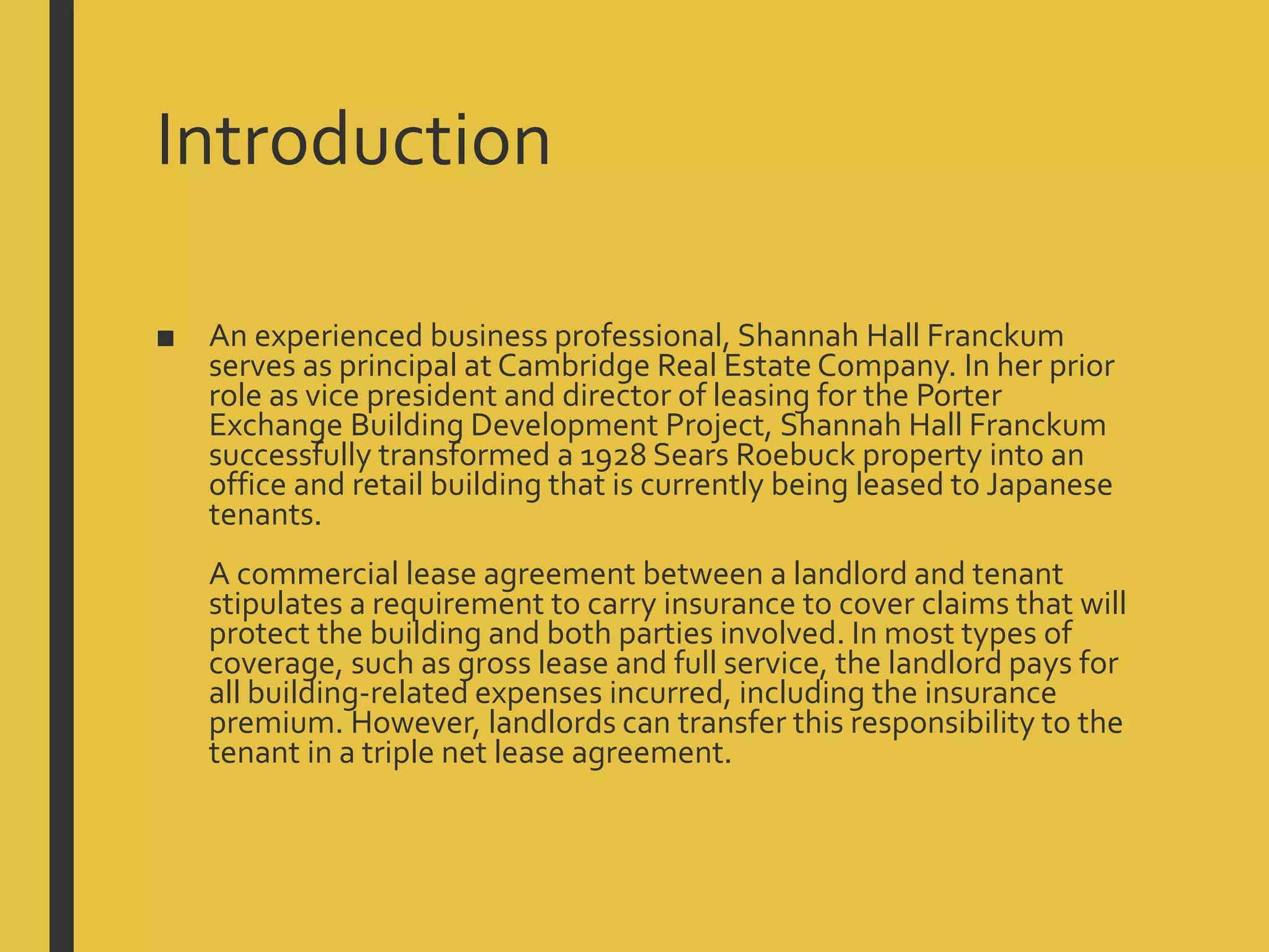 Commercial Lease Insurance Basics | PPT