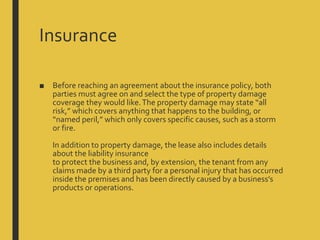 Commercial Lease Insurance Basics | PPT