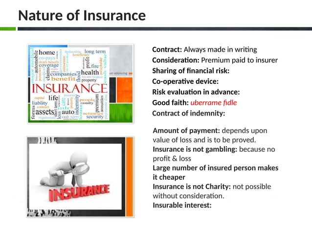 INSURANCE AND TYPES OF INSURANCES WITH PRINCIPLES.pptx | Life Insurance ...