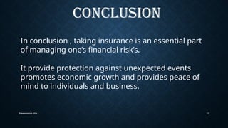 Insurance services and management. Ppt.. | PPTX