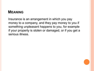 Insurance concept and types | PPTX