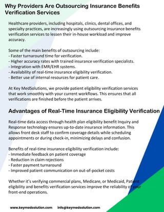 Insurance Eligibility Verification Services for Patients | PDF