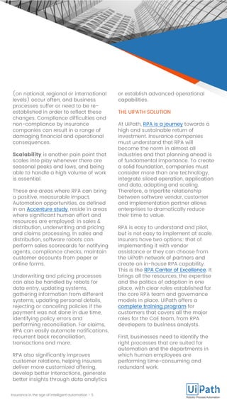 UiPath: Insurance in the Age of Intelligent Automation | PDF