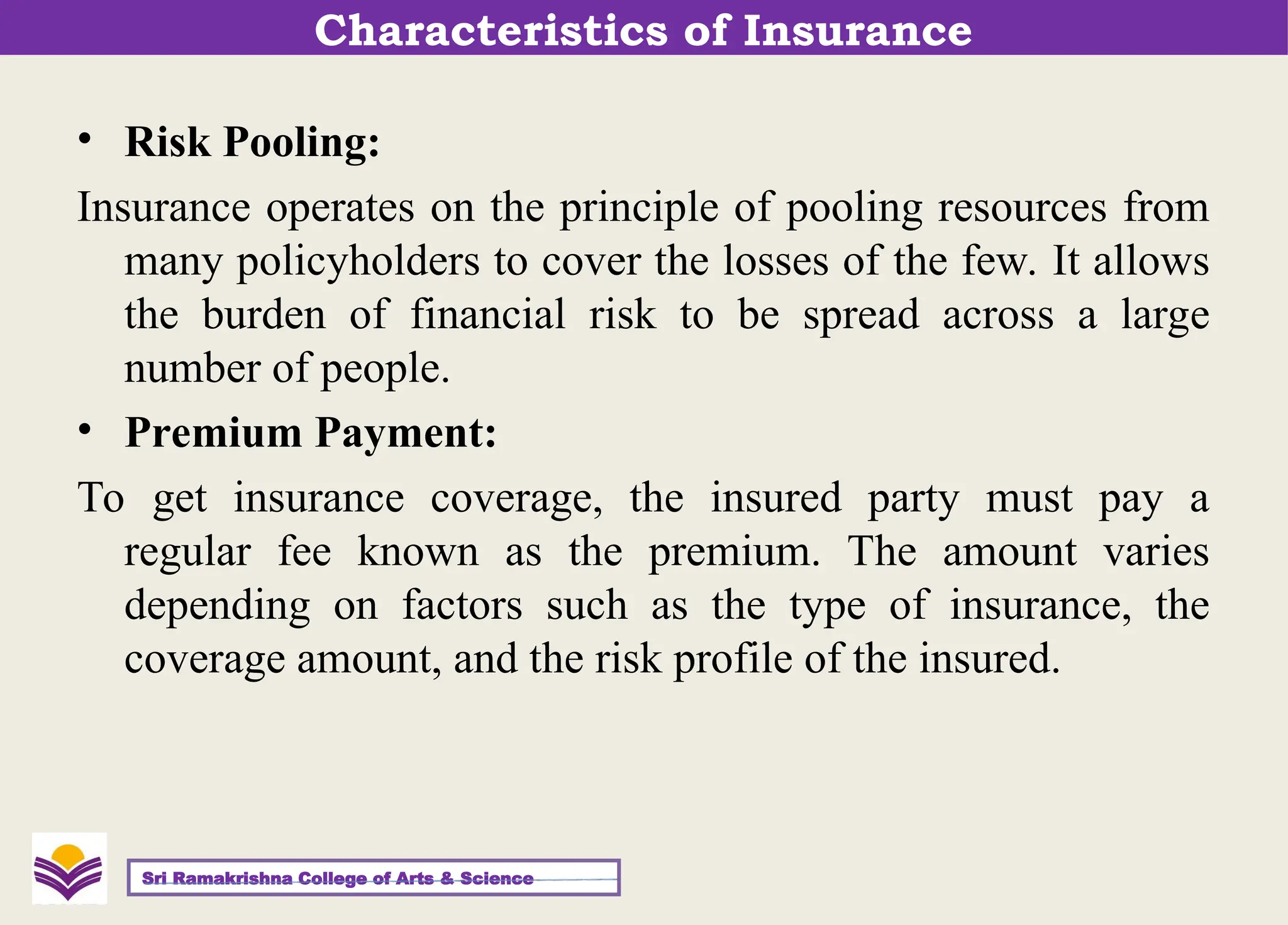 Insurance-Meaning, Characteristics, Functions and Types.ppt