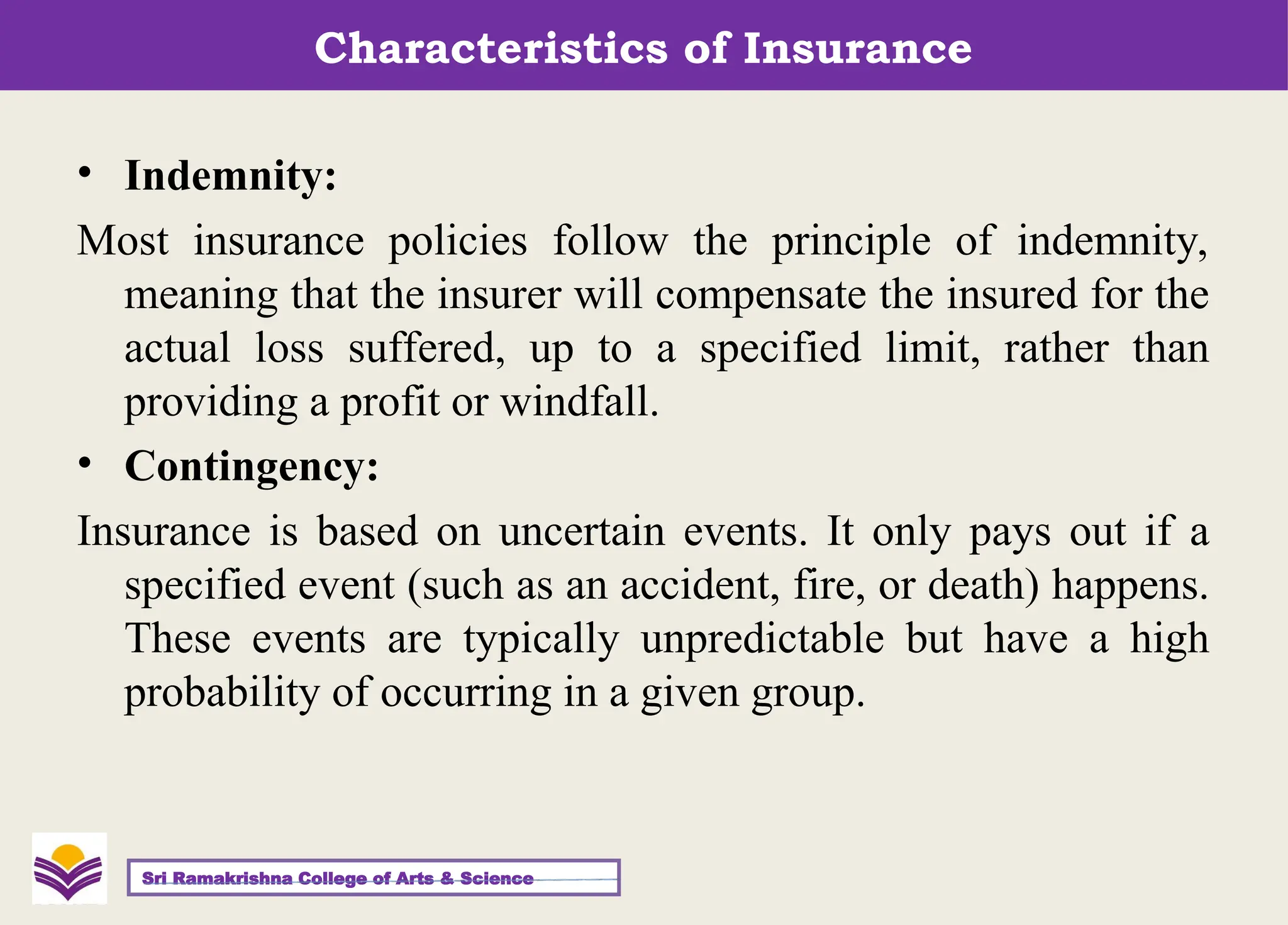 Insurance-Meaning, Characteristics, Functions and Types.ppt