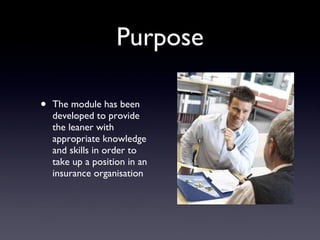 Insurance Course Outline (Fetac Level 5) | PPT