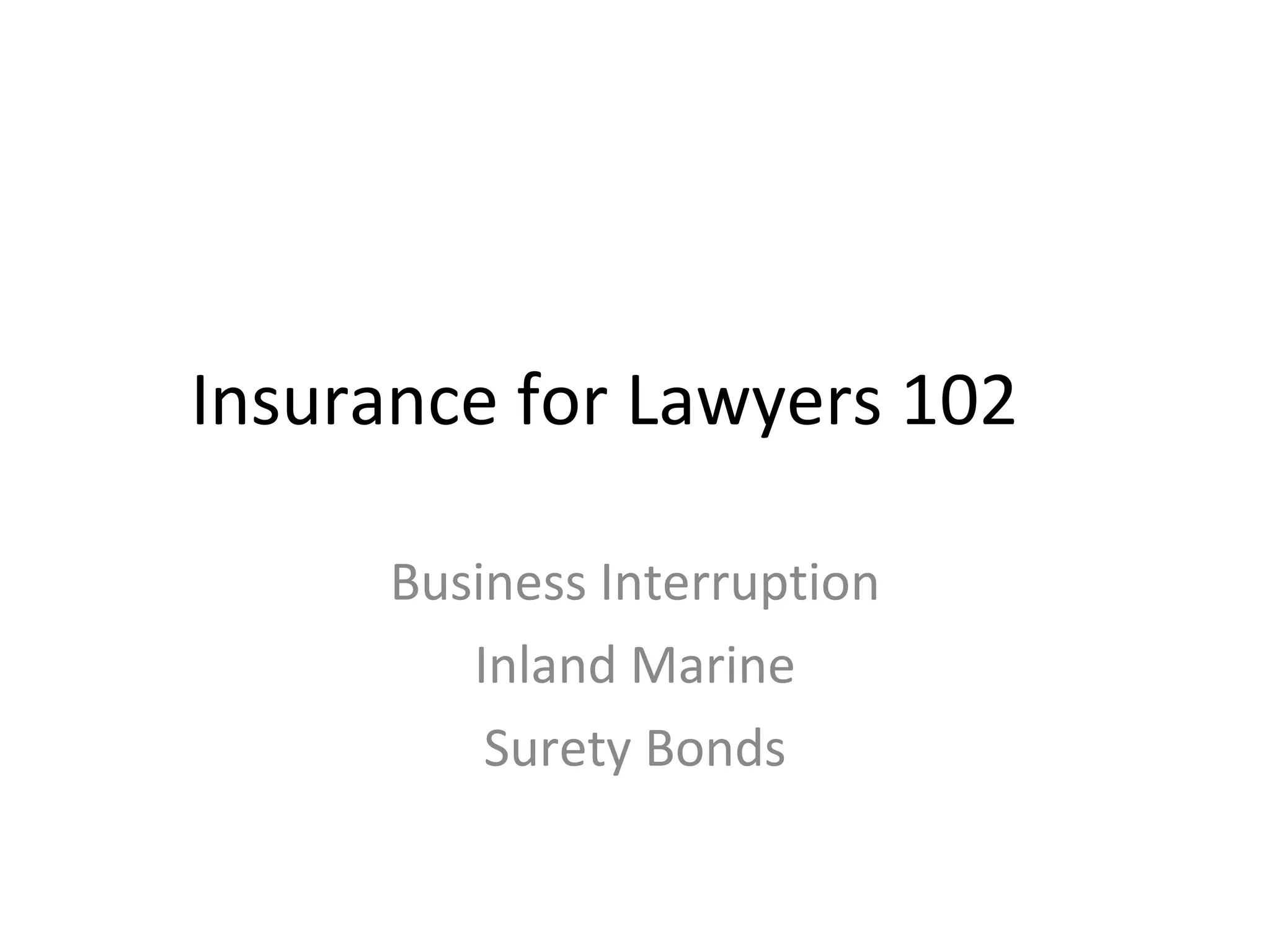 Insurance 102 | PPT