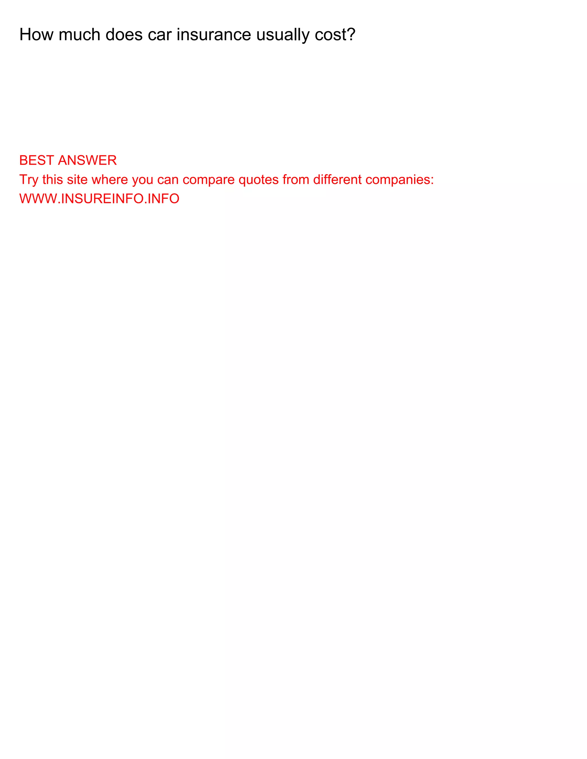 How much does car insurance usually cost? | PDF | Motor Insurance ...