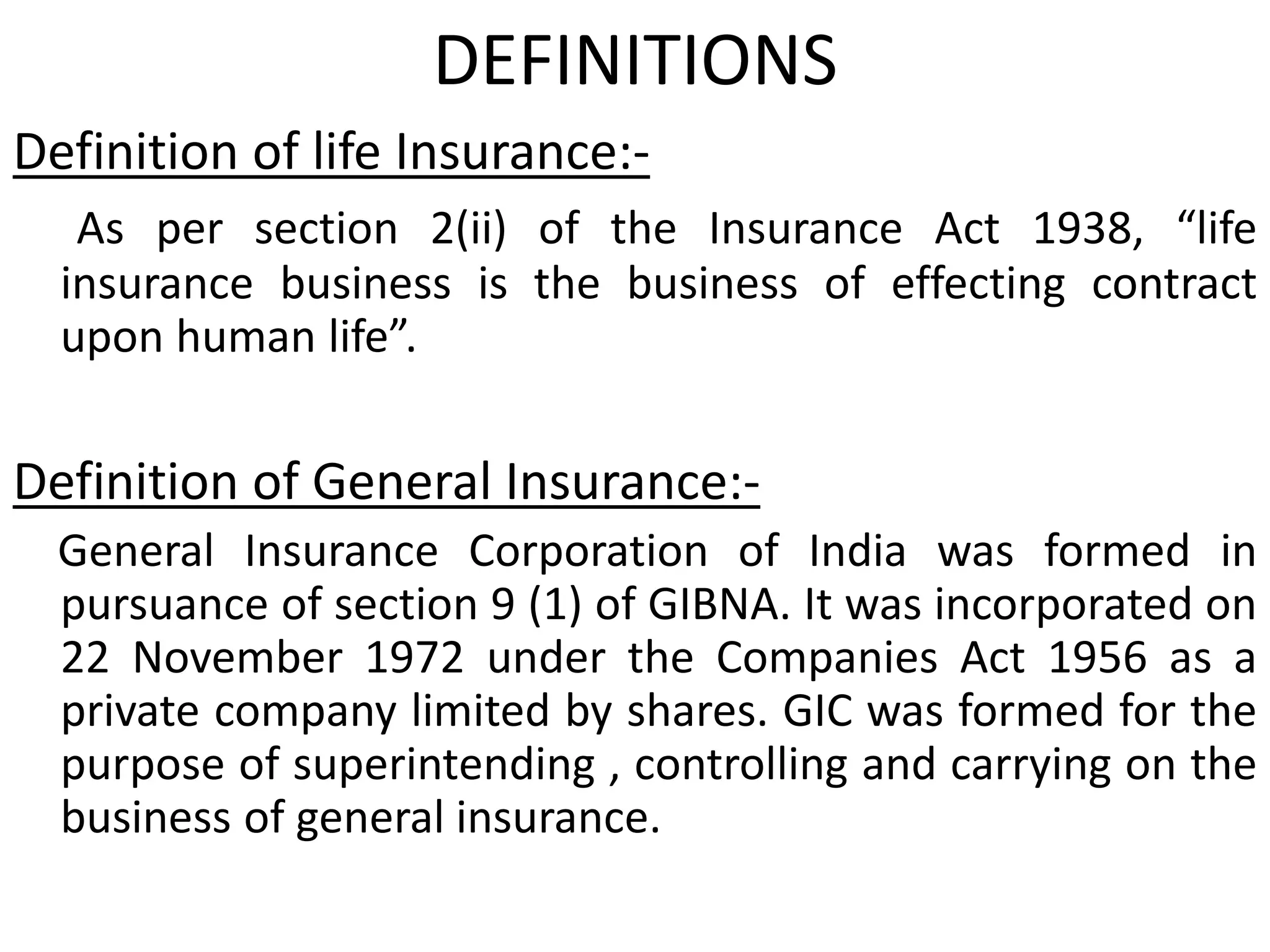 Insurance act 1938 iibs | PPTX