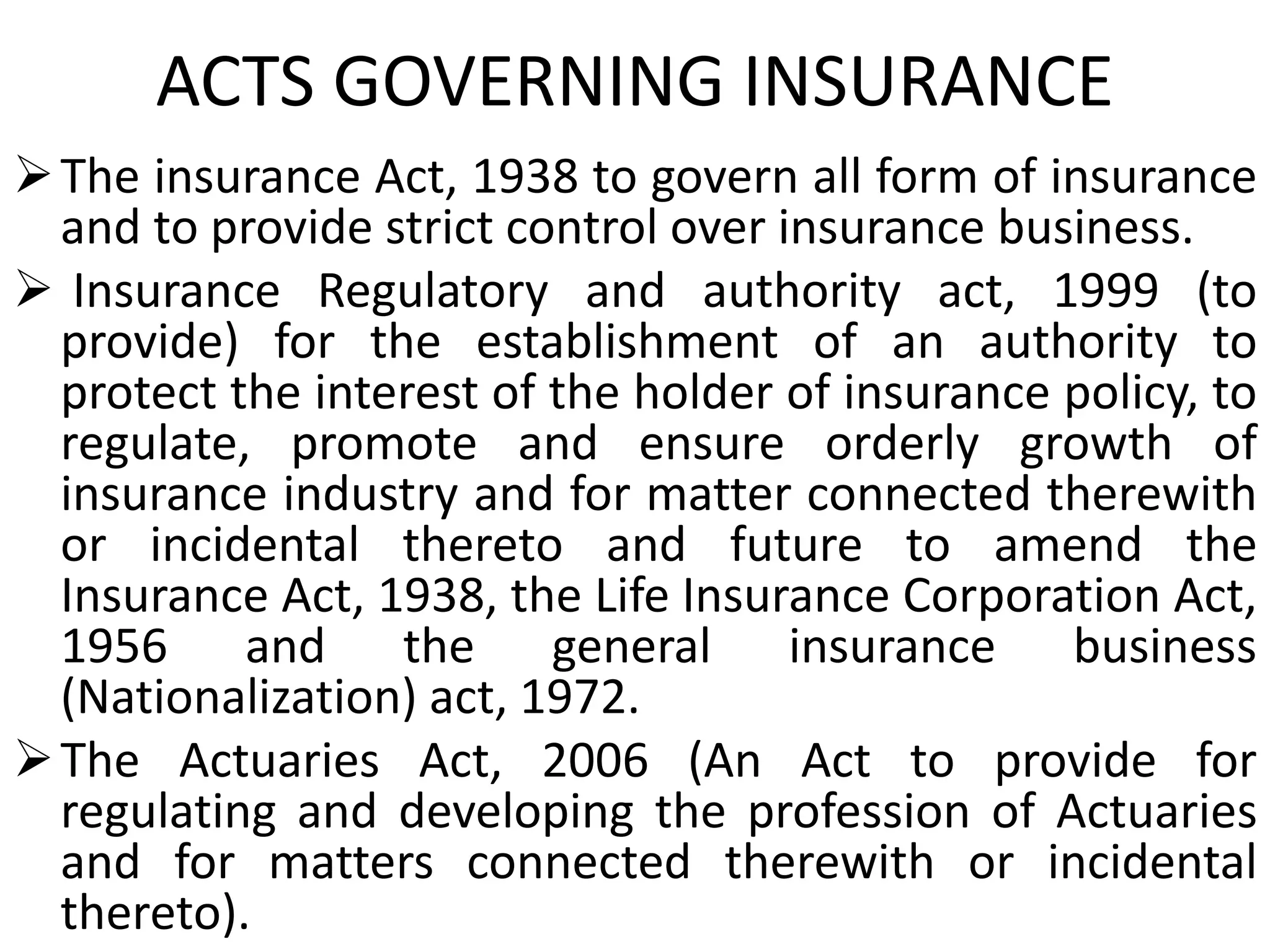 Insurance act 1938 iibs | PPTX