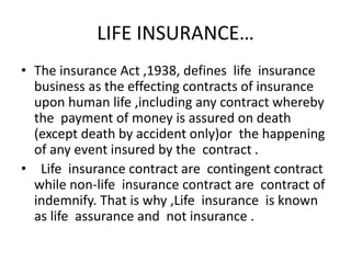 Insurance and its products | PPTX