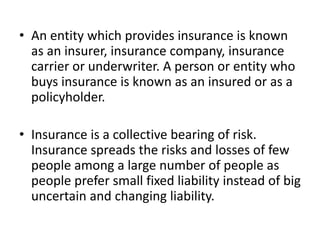 Insurance and its products | PPTX