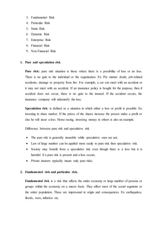 Insurance and risk management | DOCX | Life Insurance | Insurance