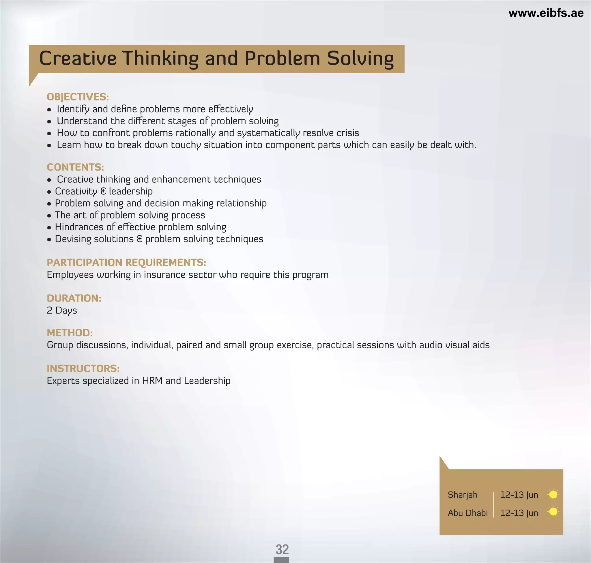 Insurance annual training plan 2013 -www.eibfs.ae