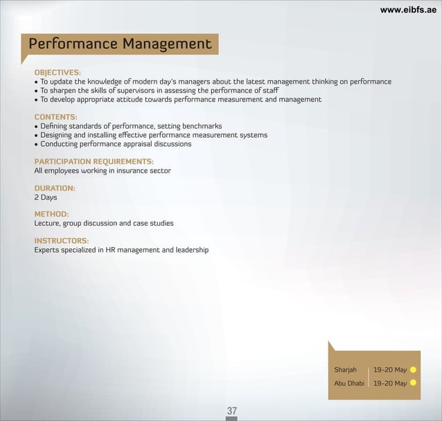 Insurance annual training plan 2013 -www.eibfs.ae