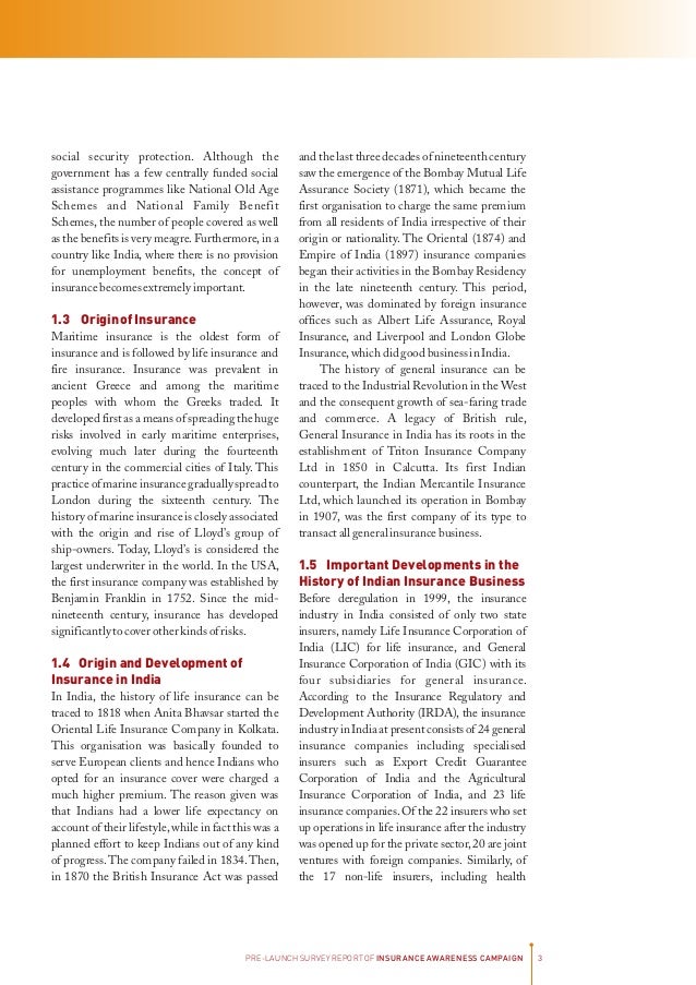 Insurance awareness survey report