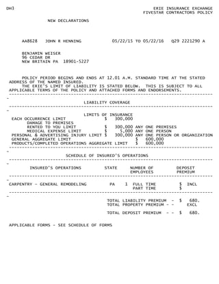 Contractor Insurance | PDF