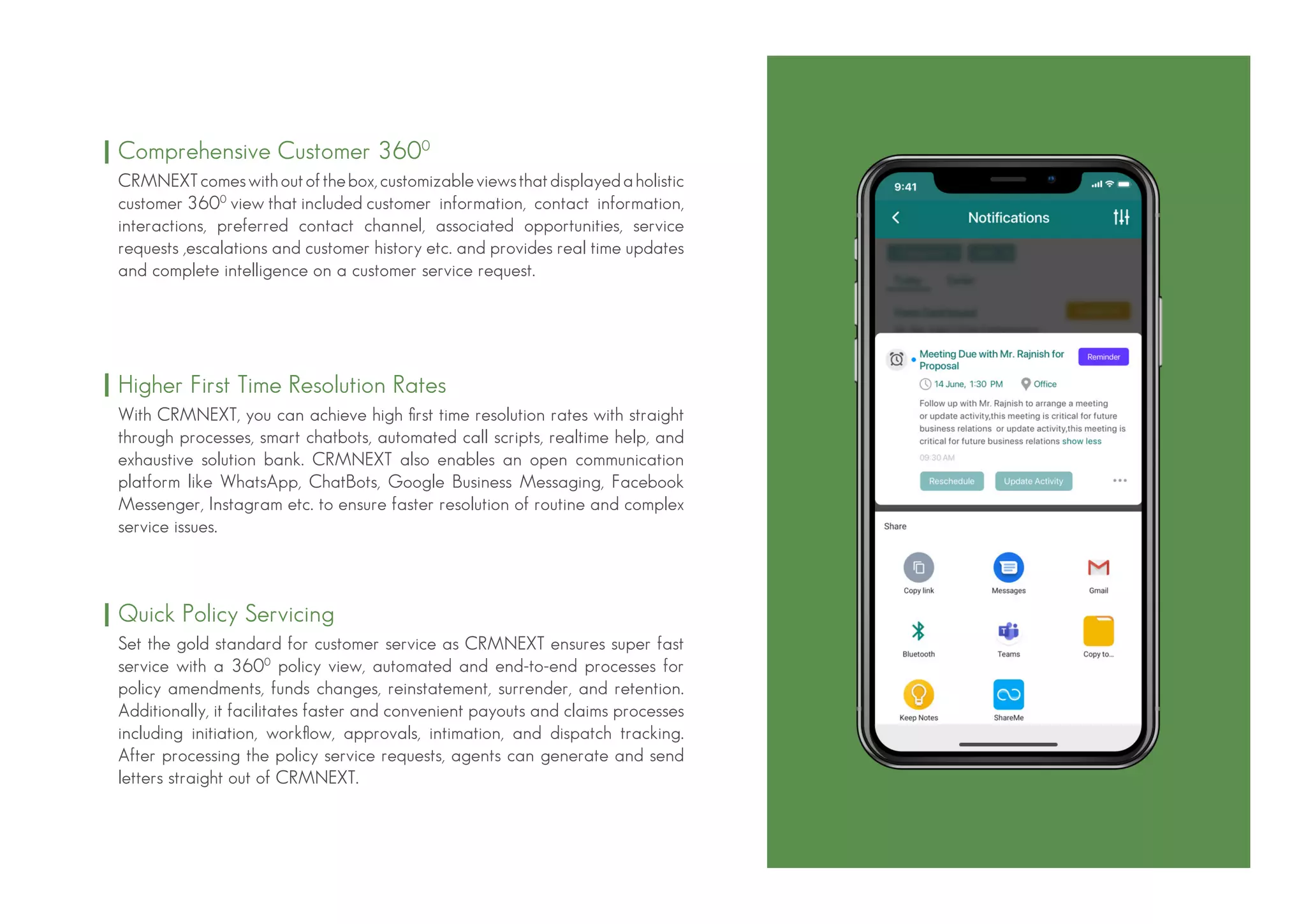 CRMNEXT Insurance Platform | PPT | Free Download