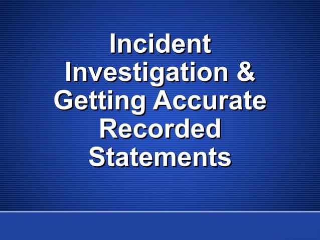 Insurance Claim Investigation | PPT