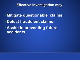 Insurance Claim Investigation | PPT