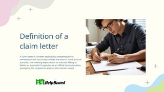 Insurance Claim Letter Sample, Claim Letter Example | PPT