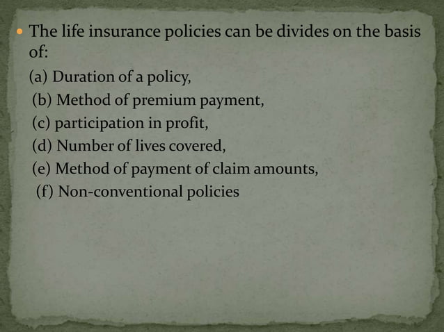 Insurance, Classification ,Terms & policies.ppt | Life Insurance ...