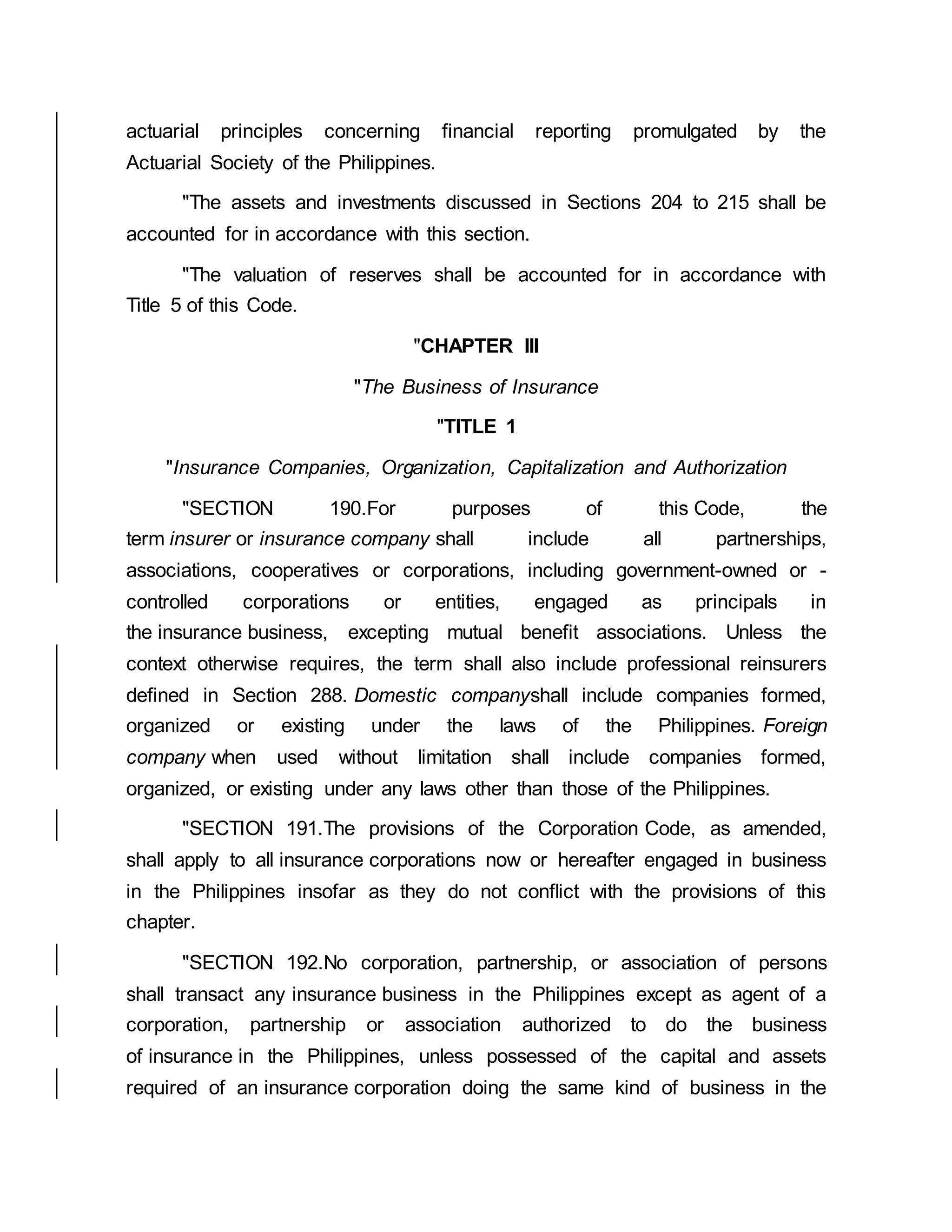 Insurance Code of the Philippines (PD 612 as amended by RA 10607) | DOCX