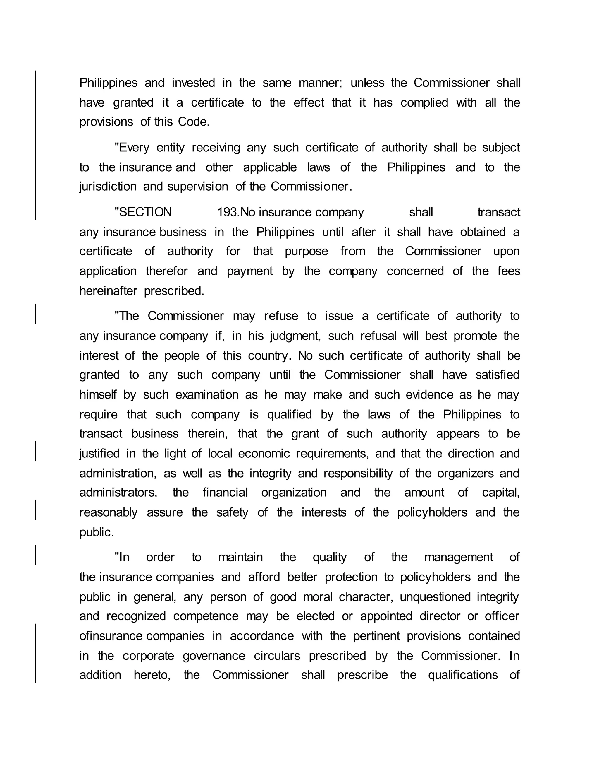 Insurance Code of the Philippines (PD 612 as amended by RA 10607) | DOCX