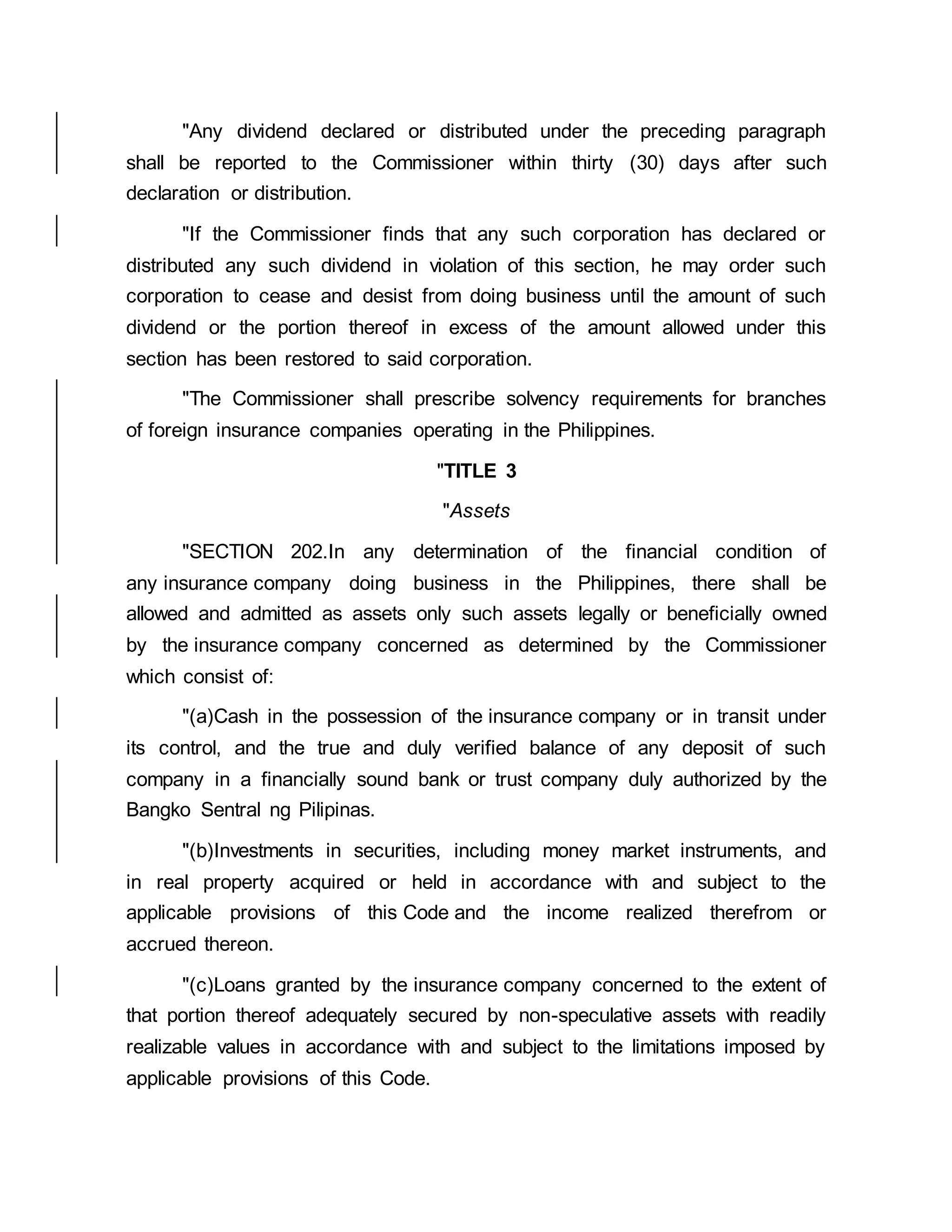 Insurance Code of the Philippines (PD 612 as amended by RA 10607) | DOCX