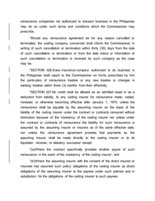 Insurance Code of the Philippines (PD 612 as amended by RA 10607) | DOCX