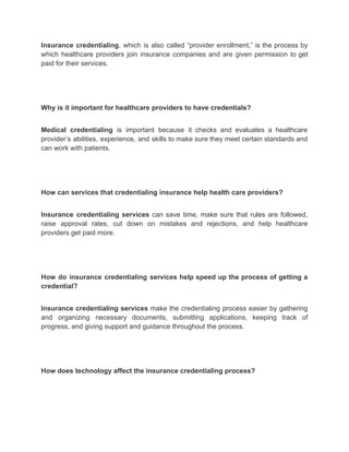 Insurance Credentialing Services Simplifying the Medical Credentialing ...