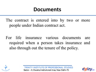 Practices of Life Insurance- Life Insurance- Procedure & Decuments | PPT