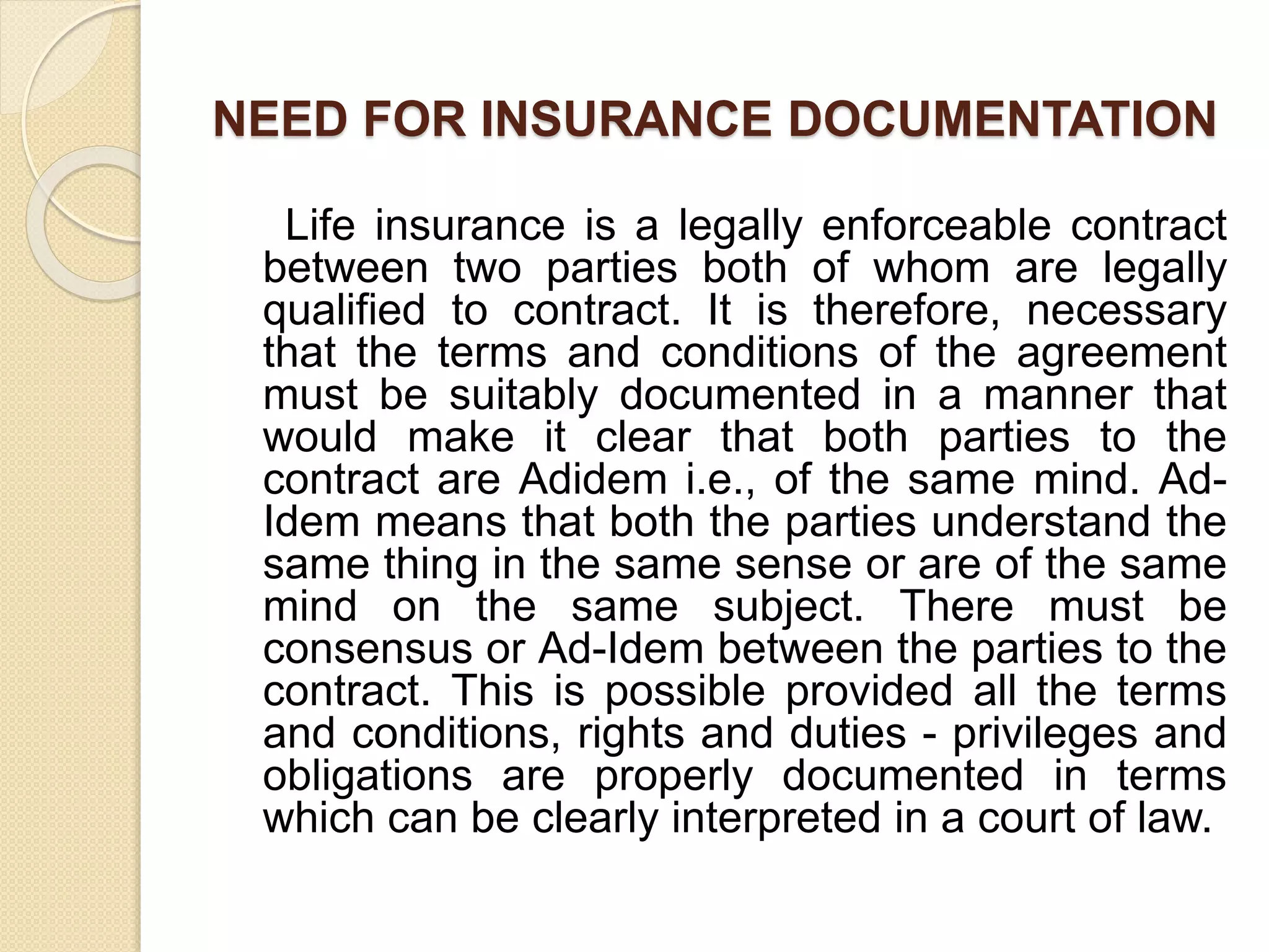 Insurance documents ppt | PPTX