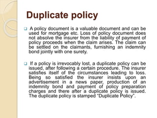 Insurance documents ppt | PPTX