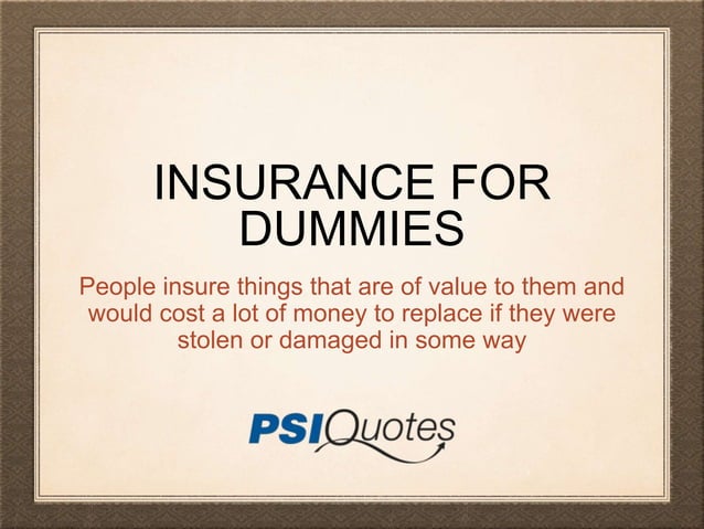 Insurance for Dummies | PPTX