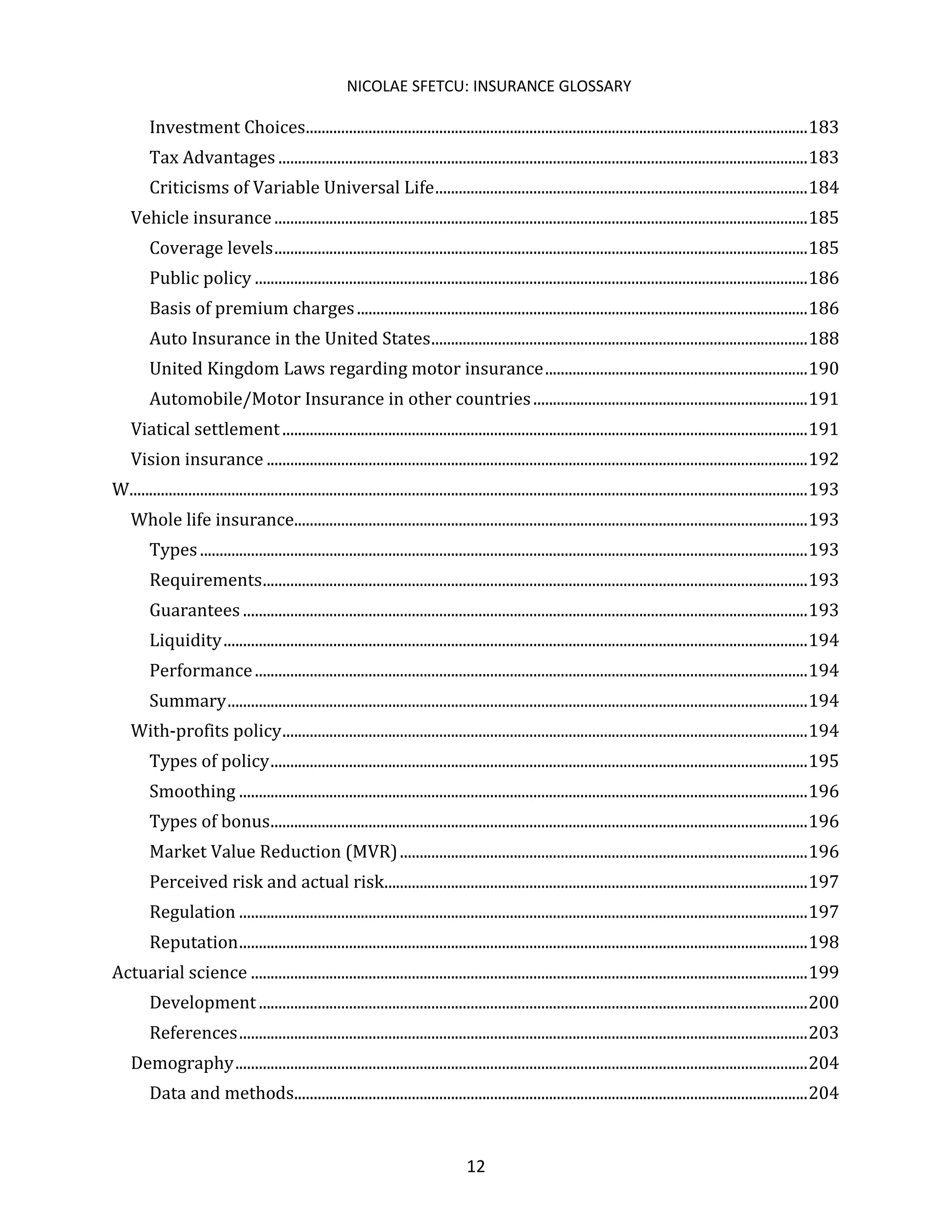 Insurance Glossary | PDF