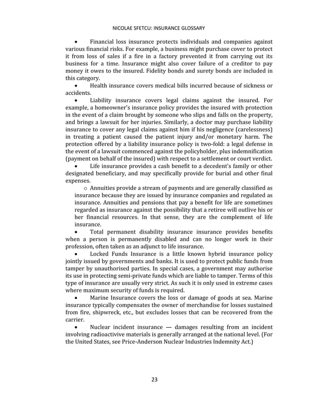 Insurance Glossary | PDF