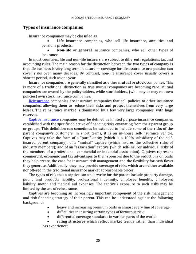 Insurance Glossary | PDF