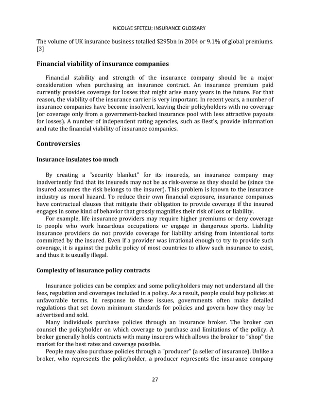 Insurance Glossary | PDF