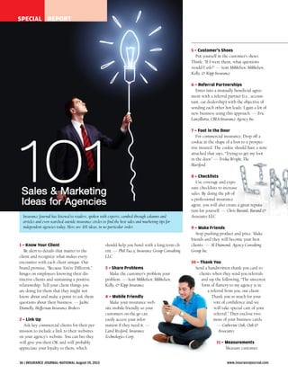 Insurance journal 101 sales and marketing ideas | PDF