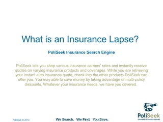 What is an Insurance Lapse? | PPT