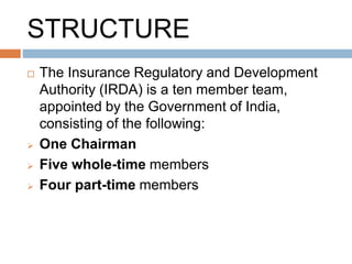ROLE AND EFFECT OF INSURANCE REGULATORY AND DEVELOPMENT AUTHORITY | PPTX