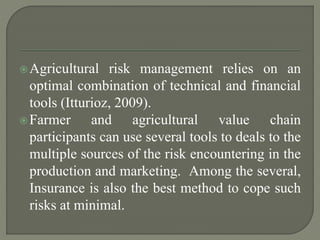 Insurance: Concept, Mechanism and effectiveness in agriculture and ...