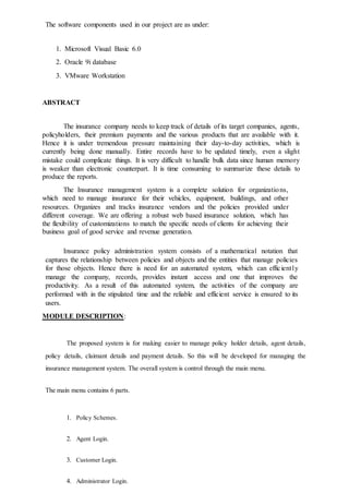 Insurance management system | DOCX