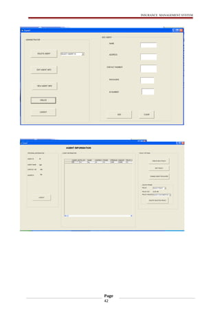 Insurance management system report on visual basic | DOC