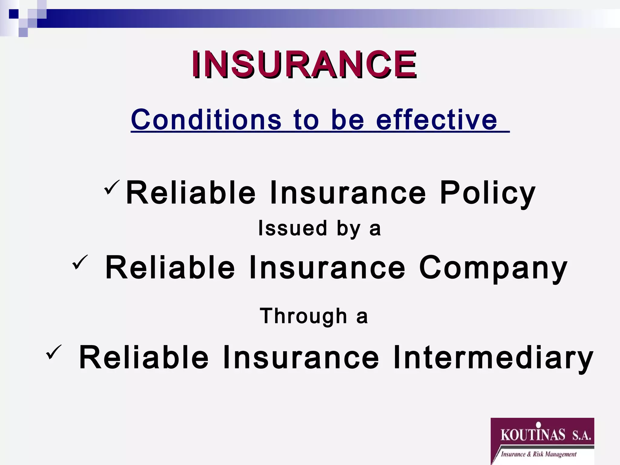 Insurance of Corporate Business Risks | PPT